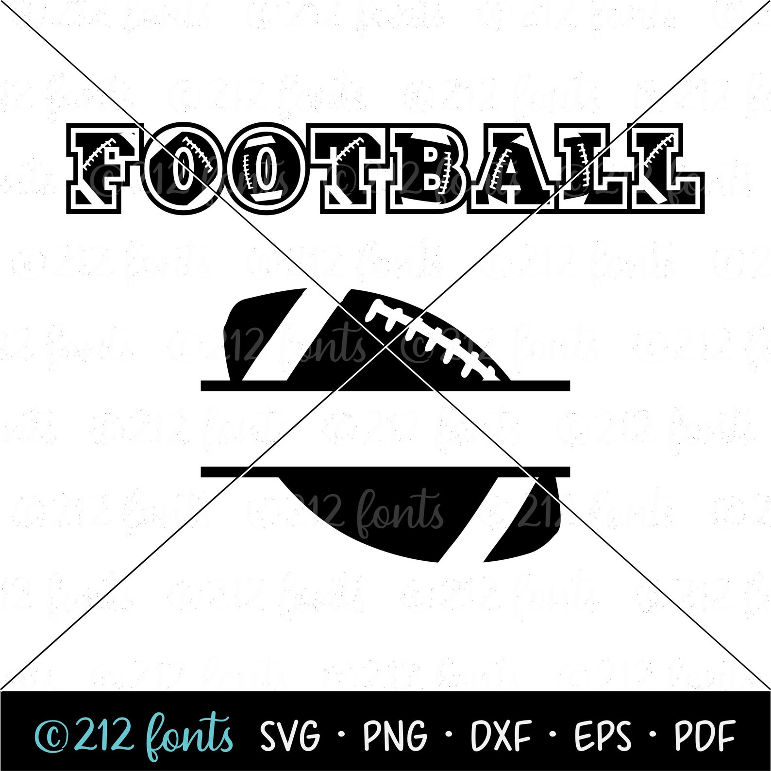 Football Clip Art SVG – Split Football Graphic Cut File (digital ...