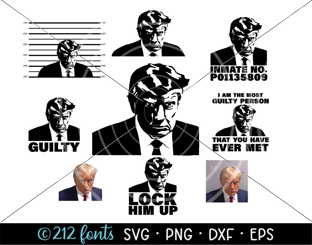 Trump Mug Shot Svgs, Donald Trump Mugshot Png, Donald Trump Lock Him Up ...