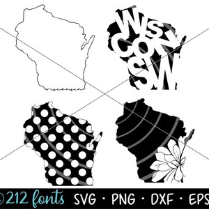 Wisconsin Outline Map PNG, Wisconsin SVG Silhouette Map, Digital ...