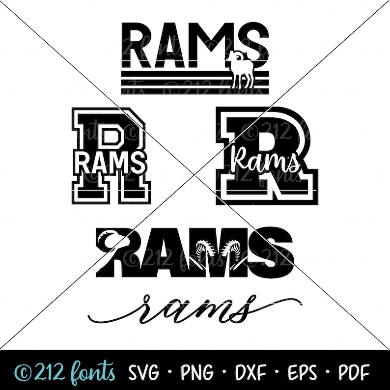 Rams Mascot SVG Pack: School Team Graphics (digital Files) - Etsy