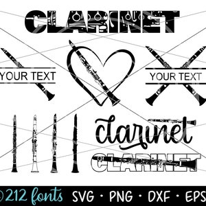 Clarinet Music Svg Pack, Clarinet SVG, Clarinet Silhouette, Clarinet ...