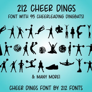 Cheer Dingbat Font, Font Made of Cheerleaders, Cheerleader Icon Otf ...
