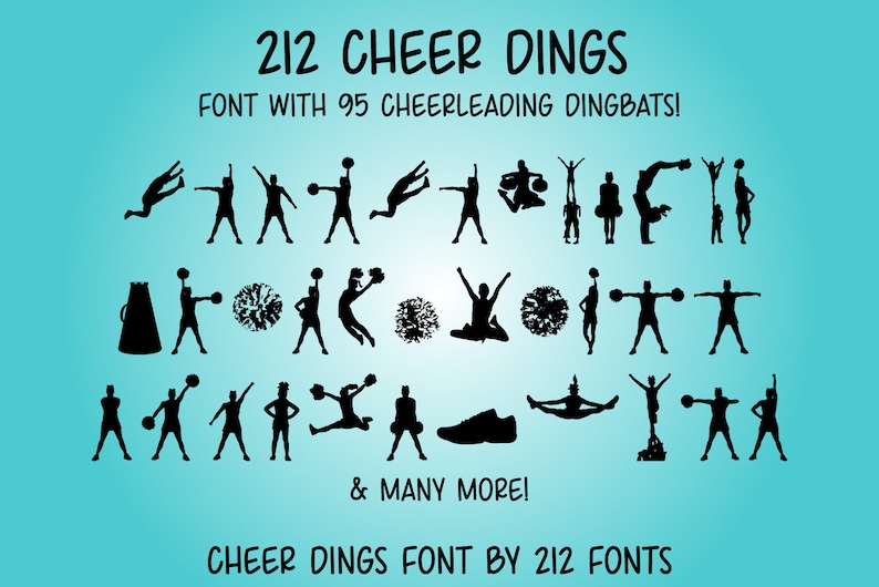 Cheer Dingbat Font Font Made of Cheerleaders Cheerleader - Etsy
