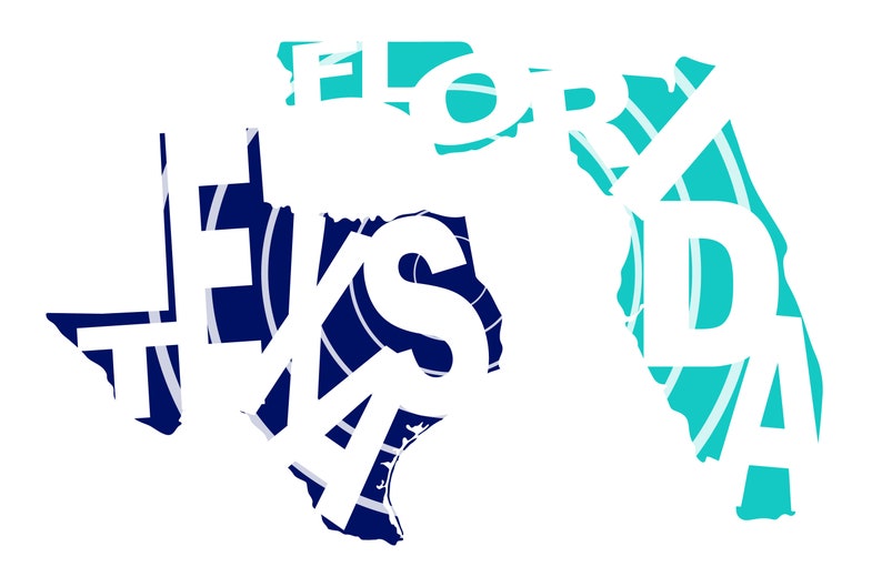 United States Word Art SVG PNG Graphics States Word Art - Etsy