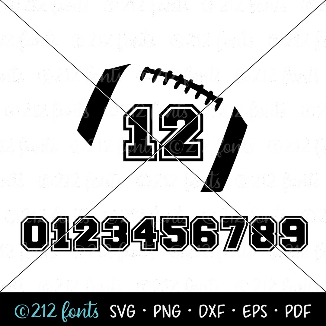 Football Laces & Numbers Clip Art Svgs, Football PNG Jpg Eps, Digital ...