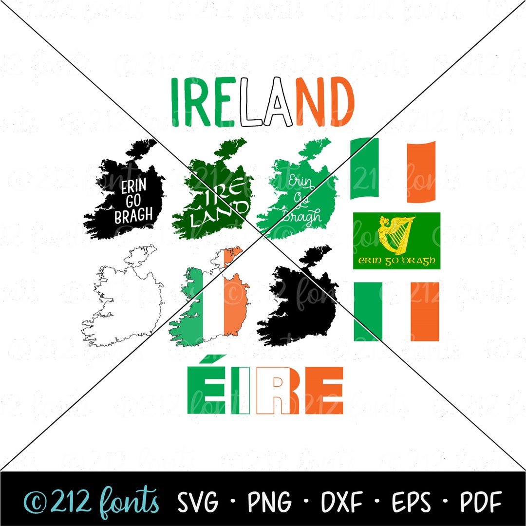 Ireland Flag and Country Pack, Erin Go Bragh SVG, Eire Ireland ...