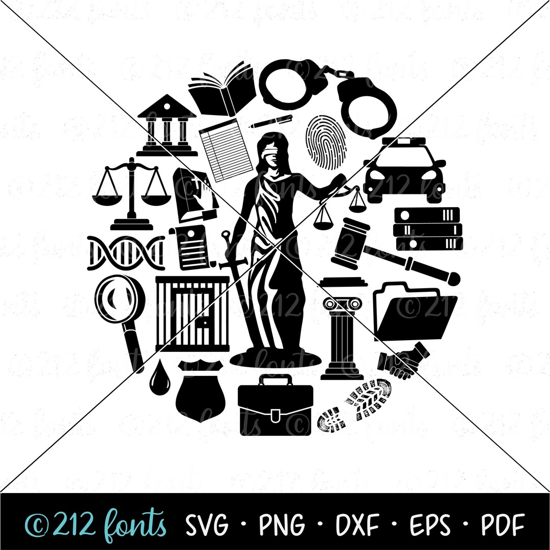 Criminal Justice SVG: Lady Justice, Police, Law School Graphics ...