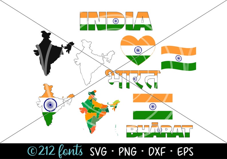 India Flag and Country Svg Pack India SVG India Maps - Etsy
