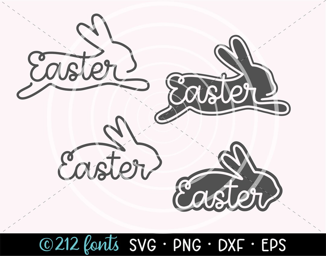 Easter Bunny Word Art SVG Bunny Rabbit Easter Png Jpg and - Etsy