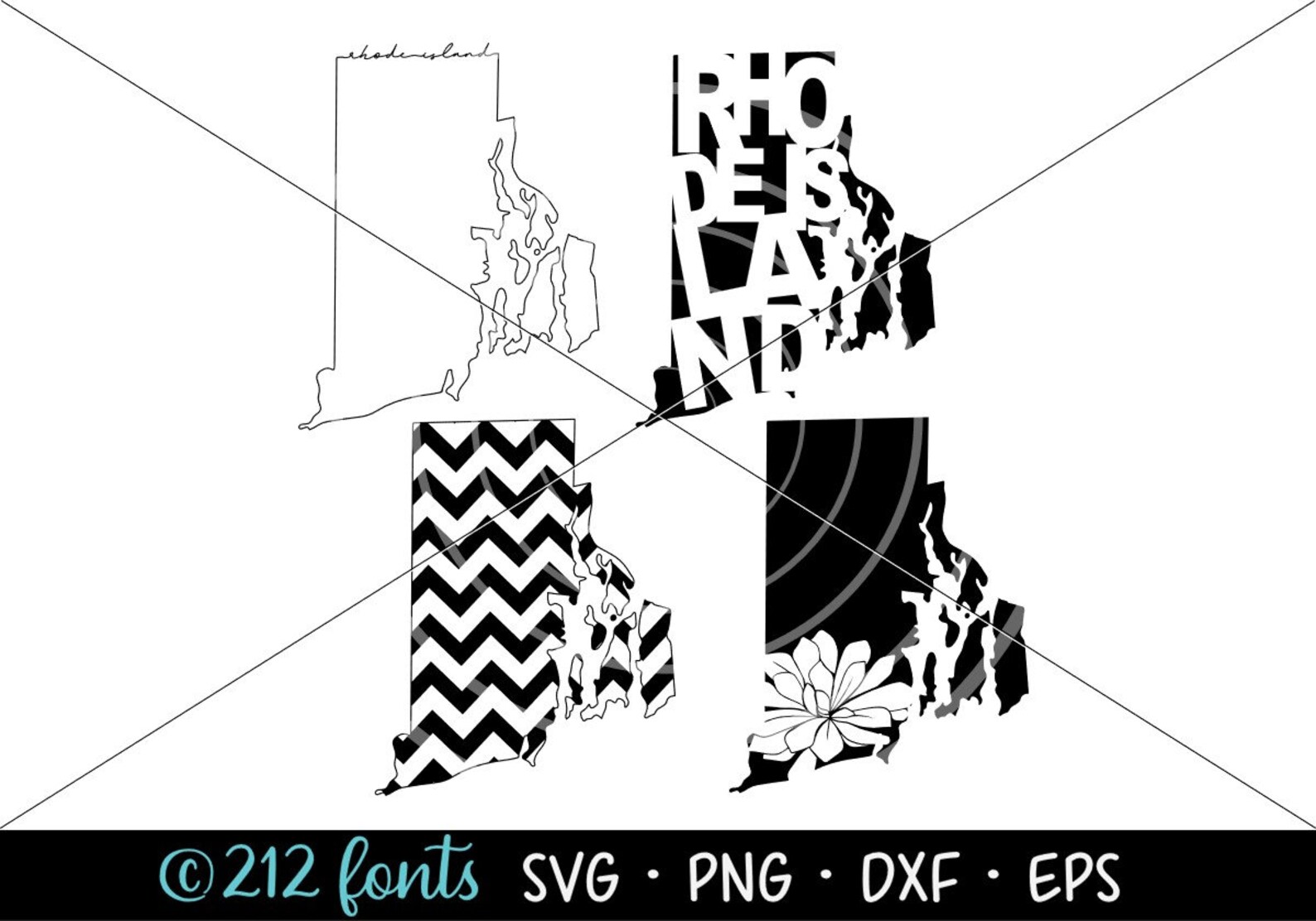 Rhode Island Map Graphics Bundle (digital Download - Svg, Png, Dxf, Jpg ...