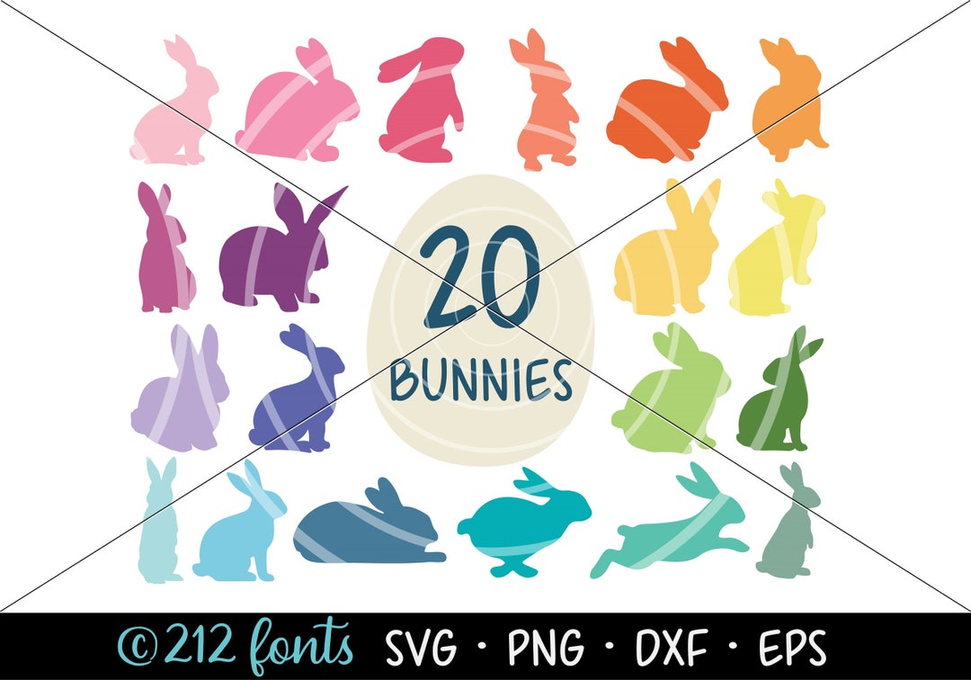 20 Bunnies Svgs Bunny Rabbits Png Jpg and SVG Digital - Etsy Canada