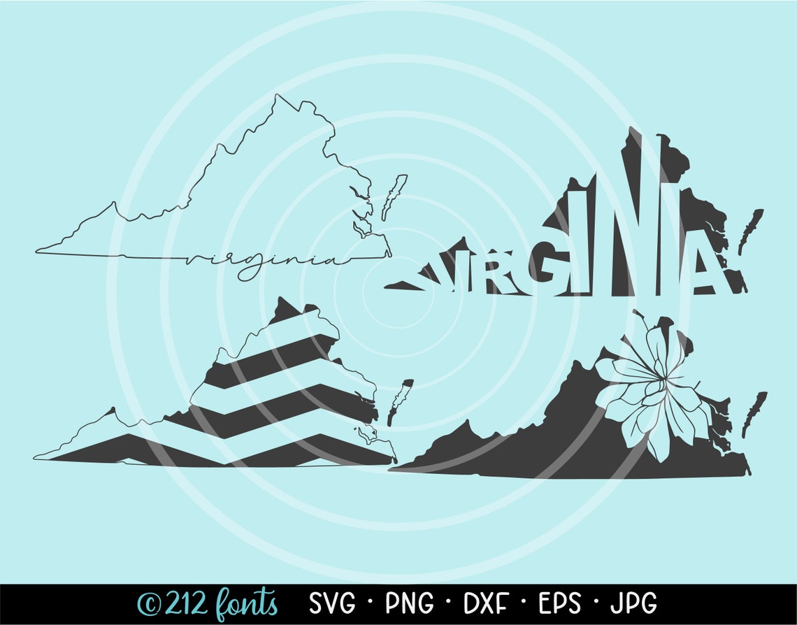 Virginia Outline Map PNG Virginia SVG Silhouette Map Digital - Etsy