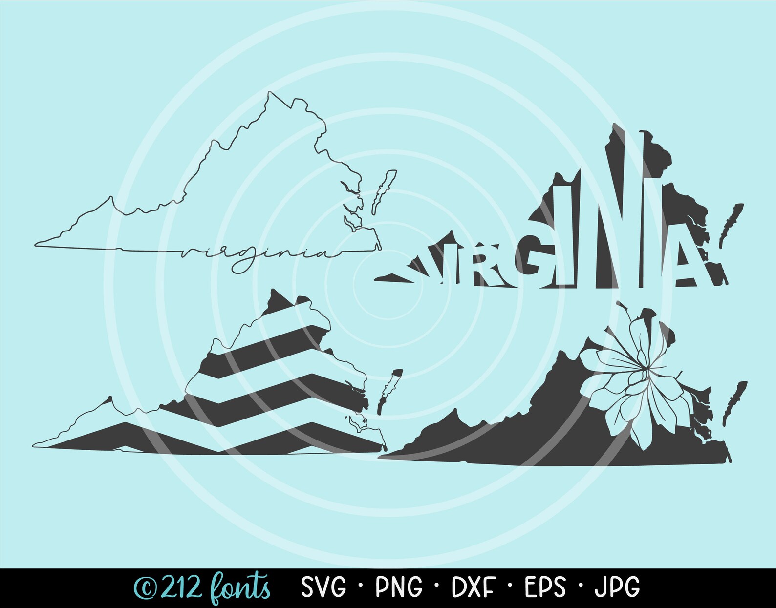 Virginia Outline Map PNG Virginia SVG Silhouette Map Digital - Etsy