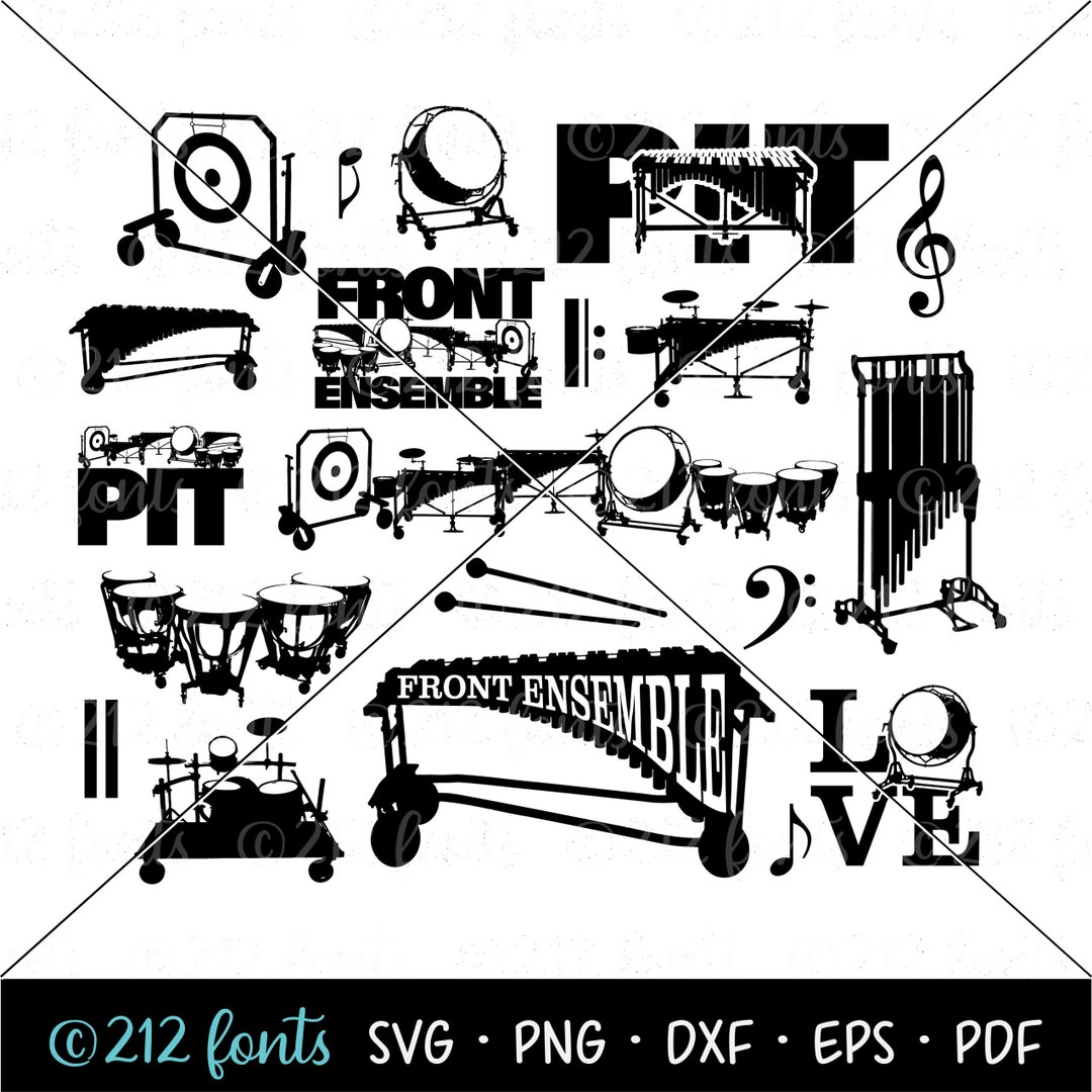 Pit Percussion Front Ensemble Graphics Bundle (SVG, PNG, JPG) - Etsy