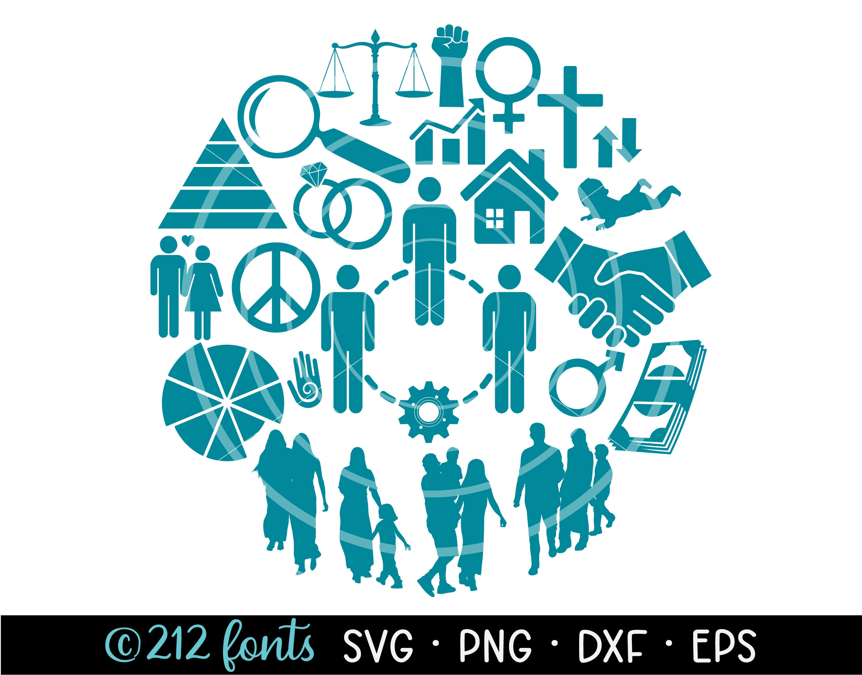 Sociology Icons SVG: Teacher Clipart, Sociologist Art (digital Download ...