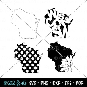 Wisconsin Outline Map PNG, Wisconsin SVG Silhouette Map, Digital ...