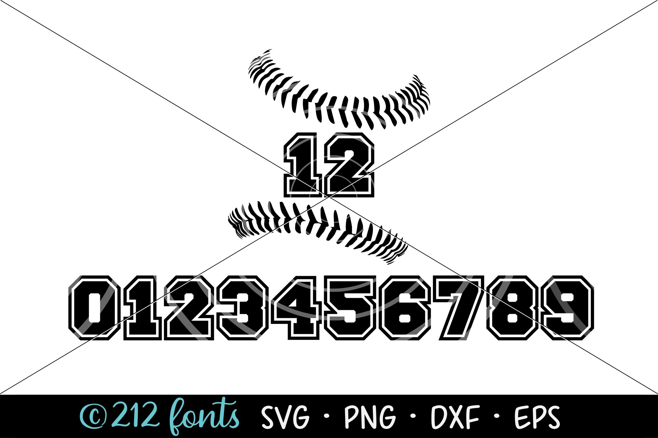 Baseball Laces Numbers Clip Art (digital Download - Svg, Png, Jpg, Eps ...