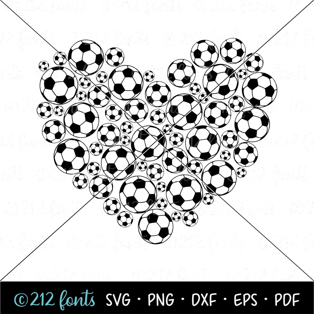 Soccer Ball Heart Clip Art, Soccer Heart Png, Jpg Svg Format, Love ...