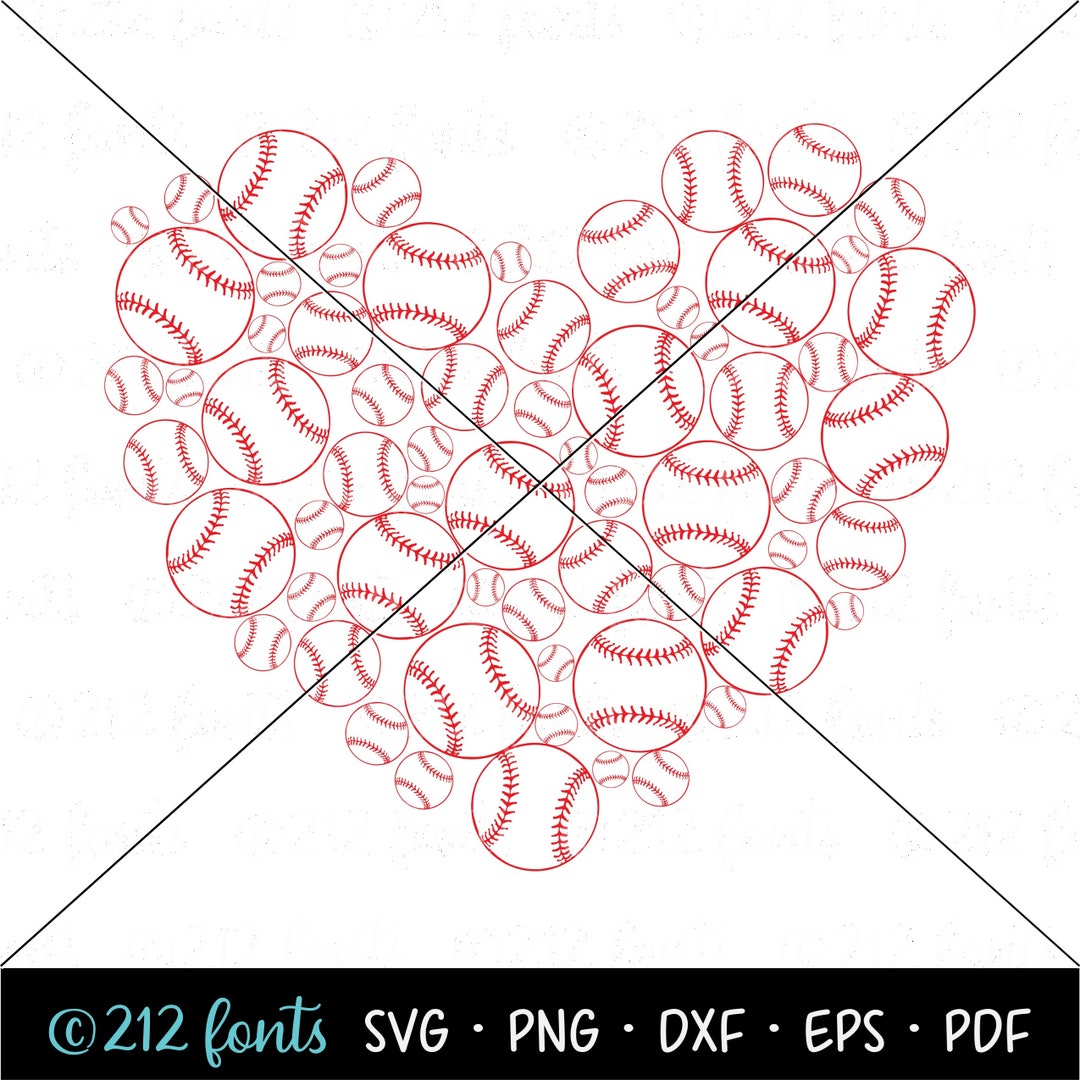 Baseball Heart Clip Art: Love Softball SVG, PNG, JPG - Etsy