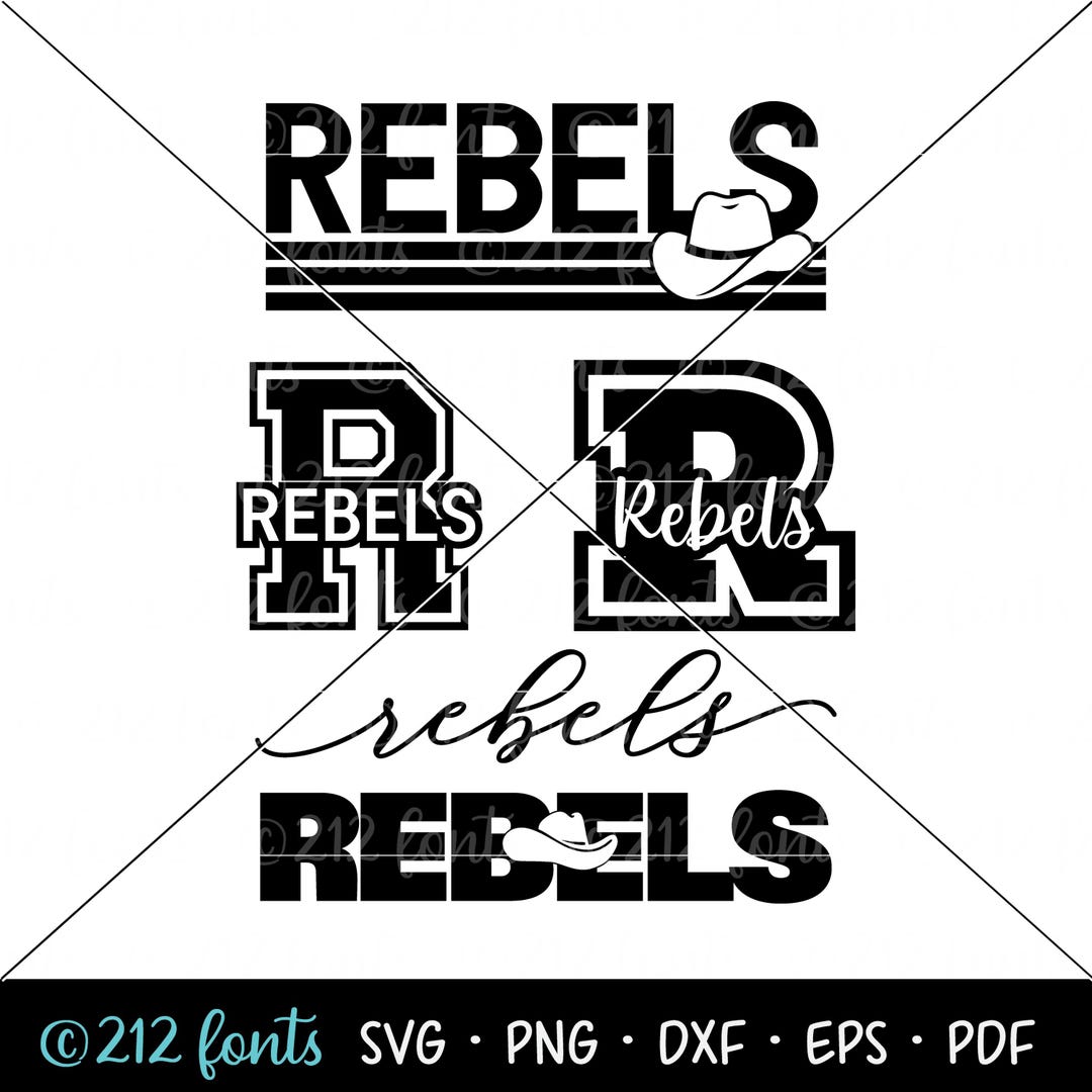 Rebels Mascot SVG Pack, Rebel High School Png, Rebels Svg, School ...