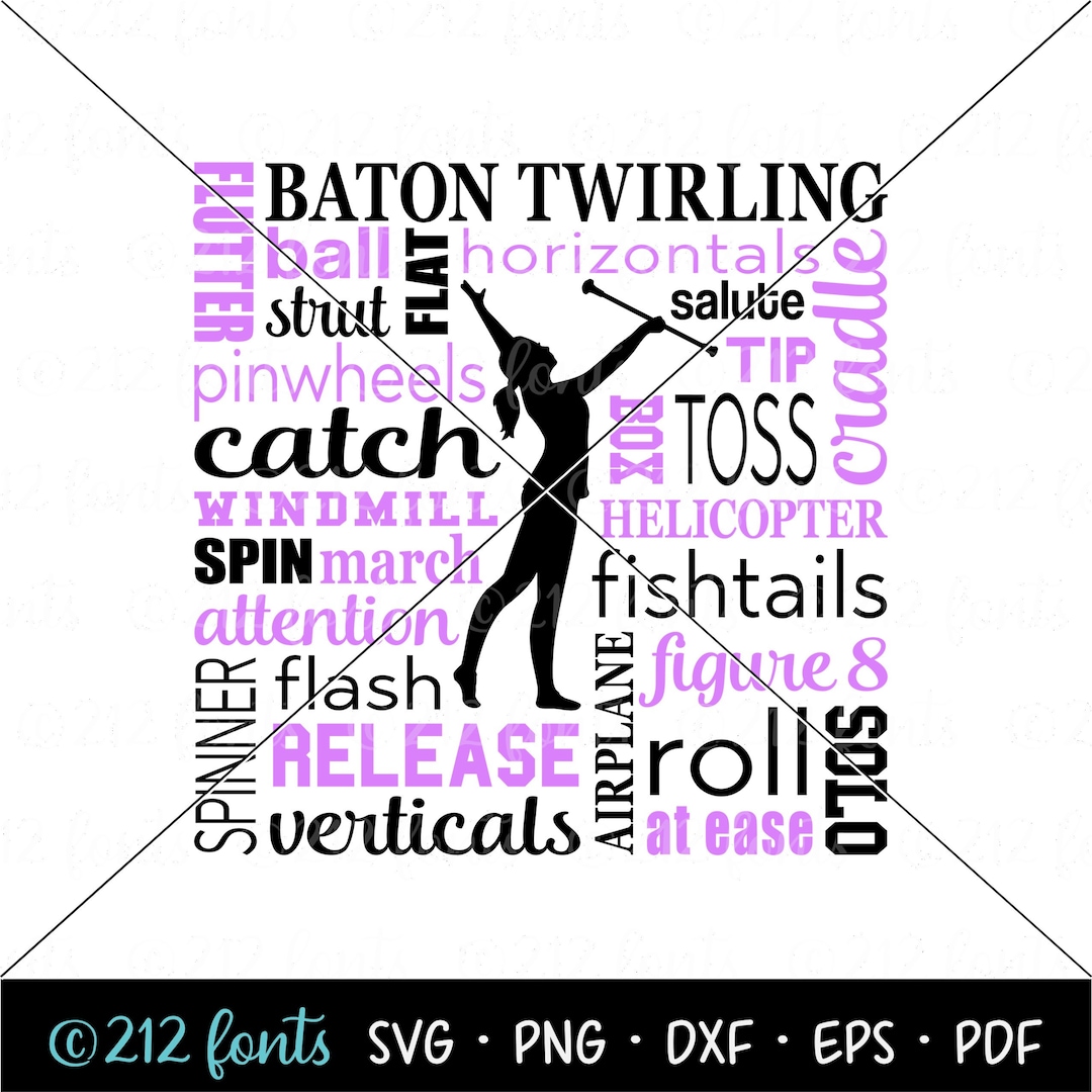 Baton Word Art, Baton Twirling Png Jpg Svg Format, Digital Baton JPG ...
