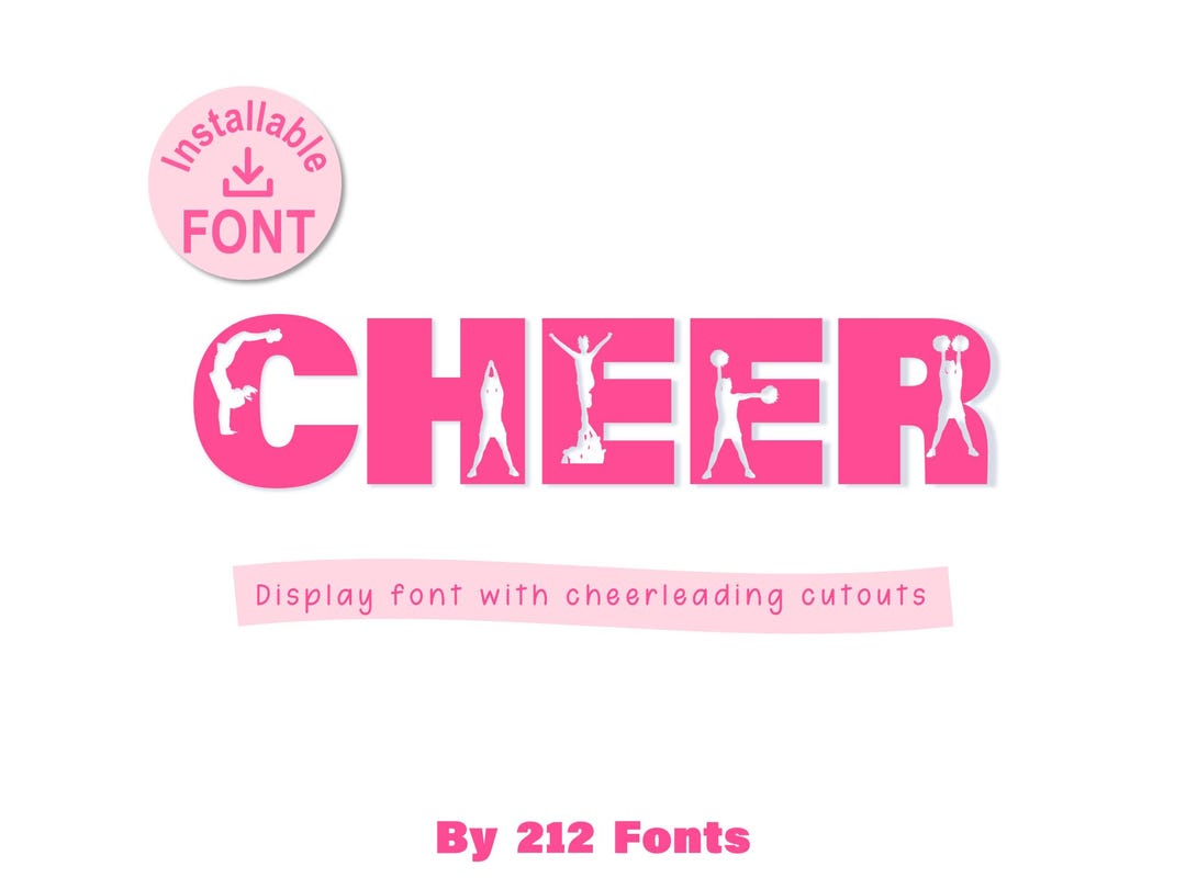 Cheerleader Alphabet Font: Cheer Caps Display (OTF) - Etsy