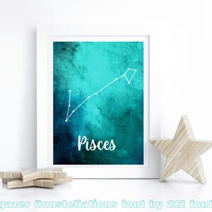 Constellation Dingbat Font, Zodiac Font, Font Made of Stars, Zodiac ...