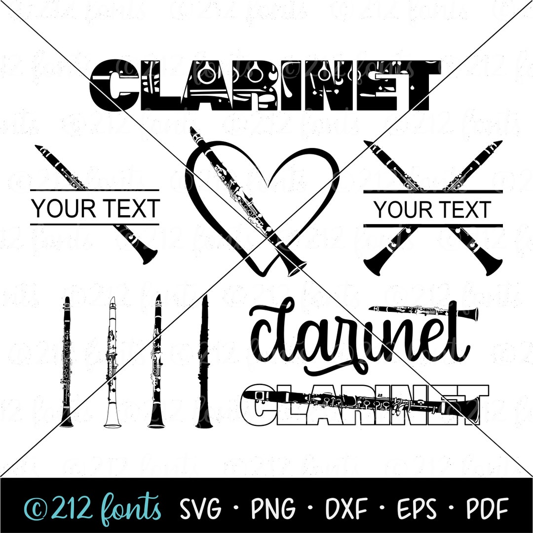 Clarinet Music Svg Pack, Clarinet SVG, Clarinet Silhouette, Clarinet ...