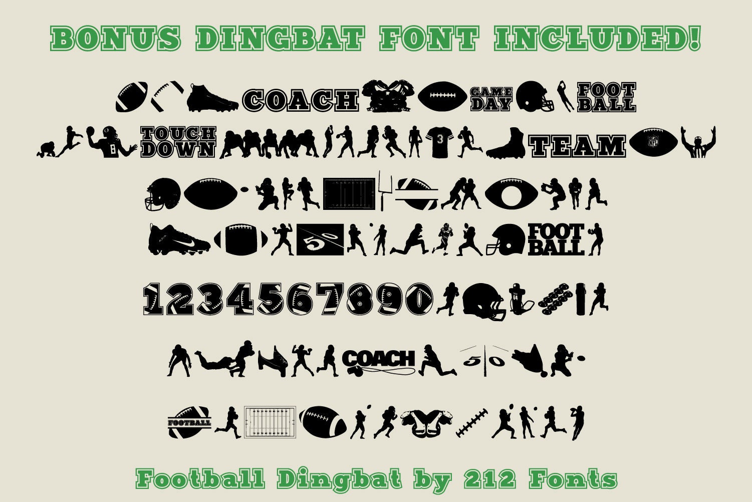 Football Slab Font: Layered Outline, Sports Dingbat (OTF) - Etsy