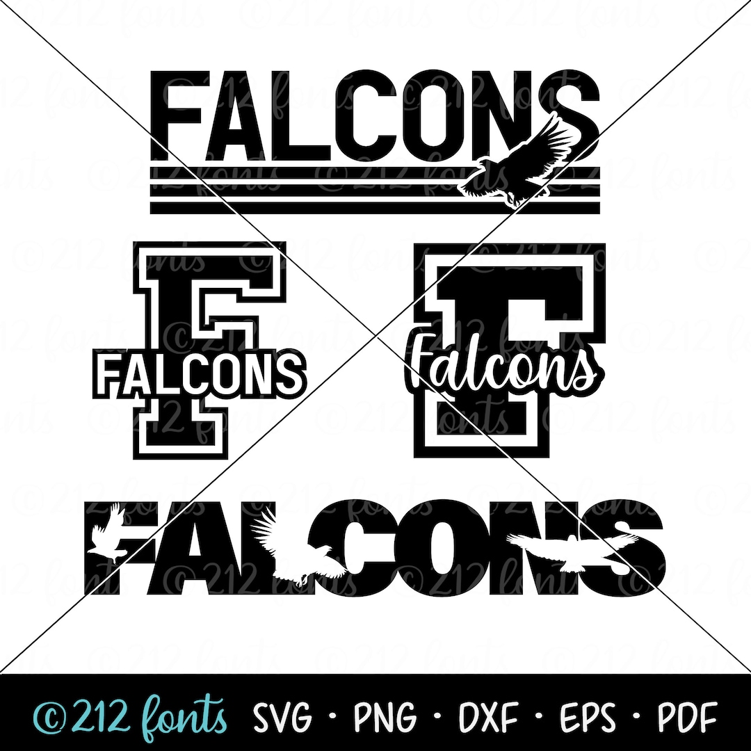 Falcons Mascot SVG Pack: School Team Graphics (digital Files) - Etsy