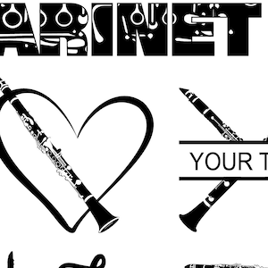 Clarinet Music Svg Pack, Clarinet SVG, Clarinet Silhouette, Clarinet ...