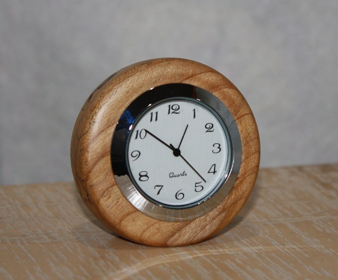 Small Spalted Maple Desk Clock - Etsy