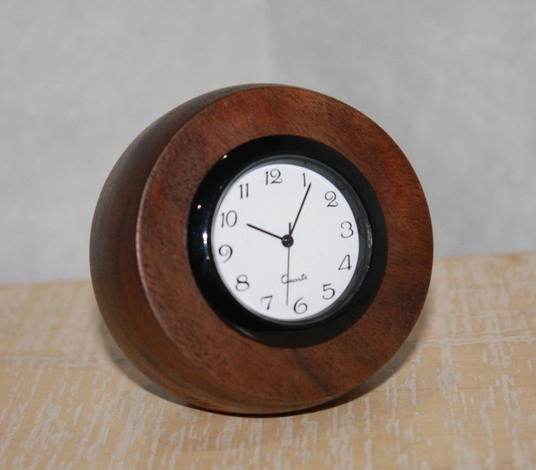 Small Black Walnut Desk Clock - Etsy