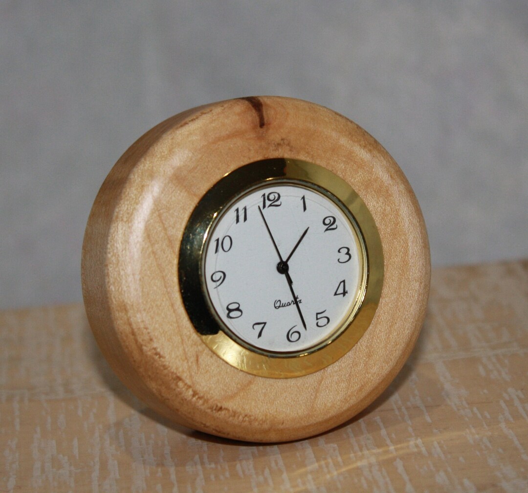 Small Tiger Maple Desk Clock - Etsy