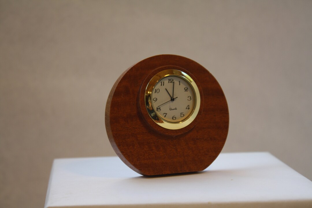 Osage Orange Circular Desk Clock - Etsy
