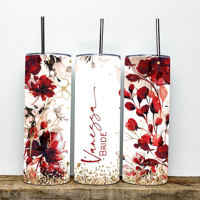 Personalized Red Tumblers - Etsy