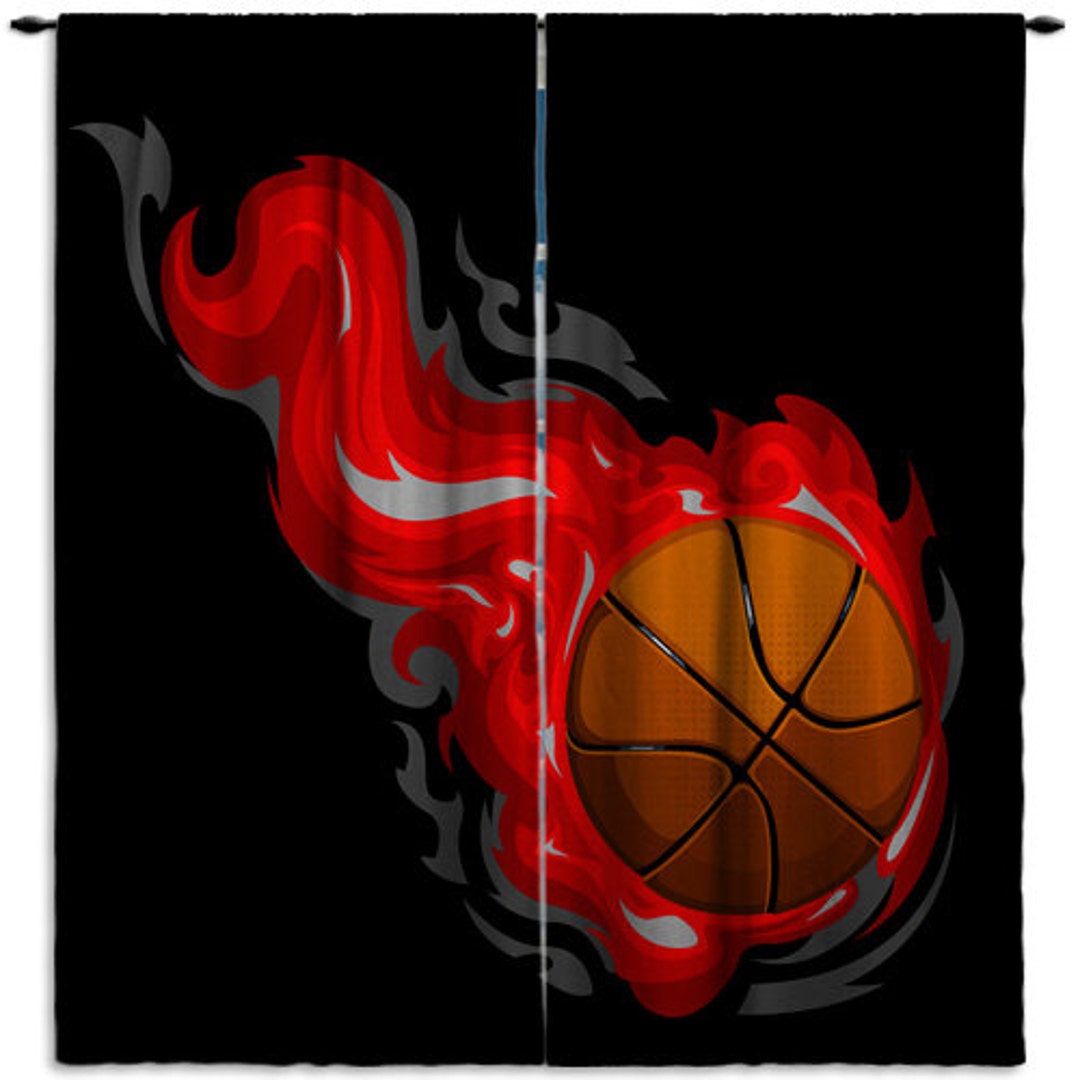 Basketball Themed Window Curtains Custom Size Valances & - Etsy