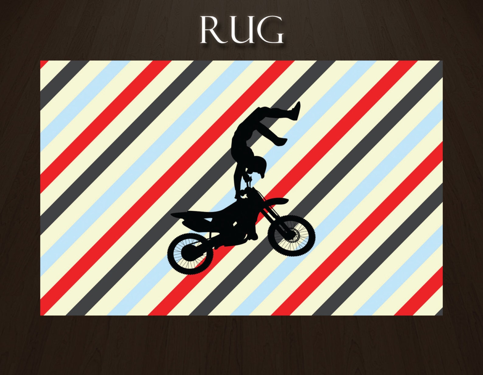 Dirt Bike Rug Striped Area Rug Red Stripe Rug Motocross - Etsy
