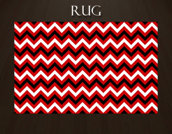 Items similar to Red and Black Area Rug 8x8, Black White and Reg Rug ...