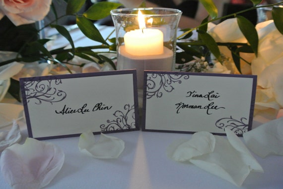Items similar to Whimsical Handmade Name Cards / Place Cards / Escort ...
