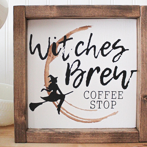 Witches Brew Coffee House Sign Coffee Bar Sign Halloween - Etsy