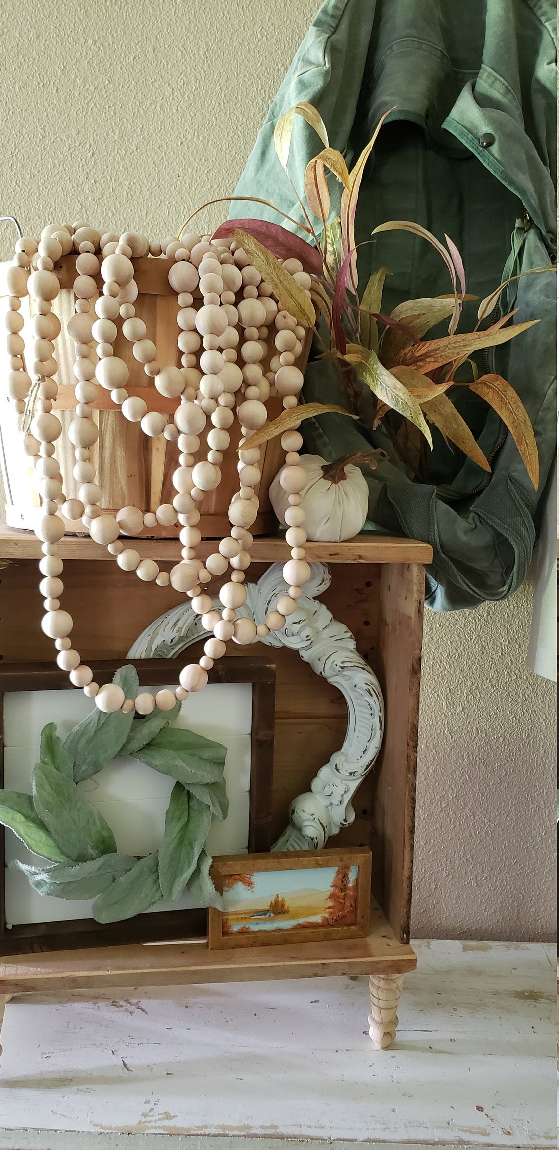 Wood Bead Garland for Christmas Tree Banister or Mantel - Etsy