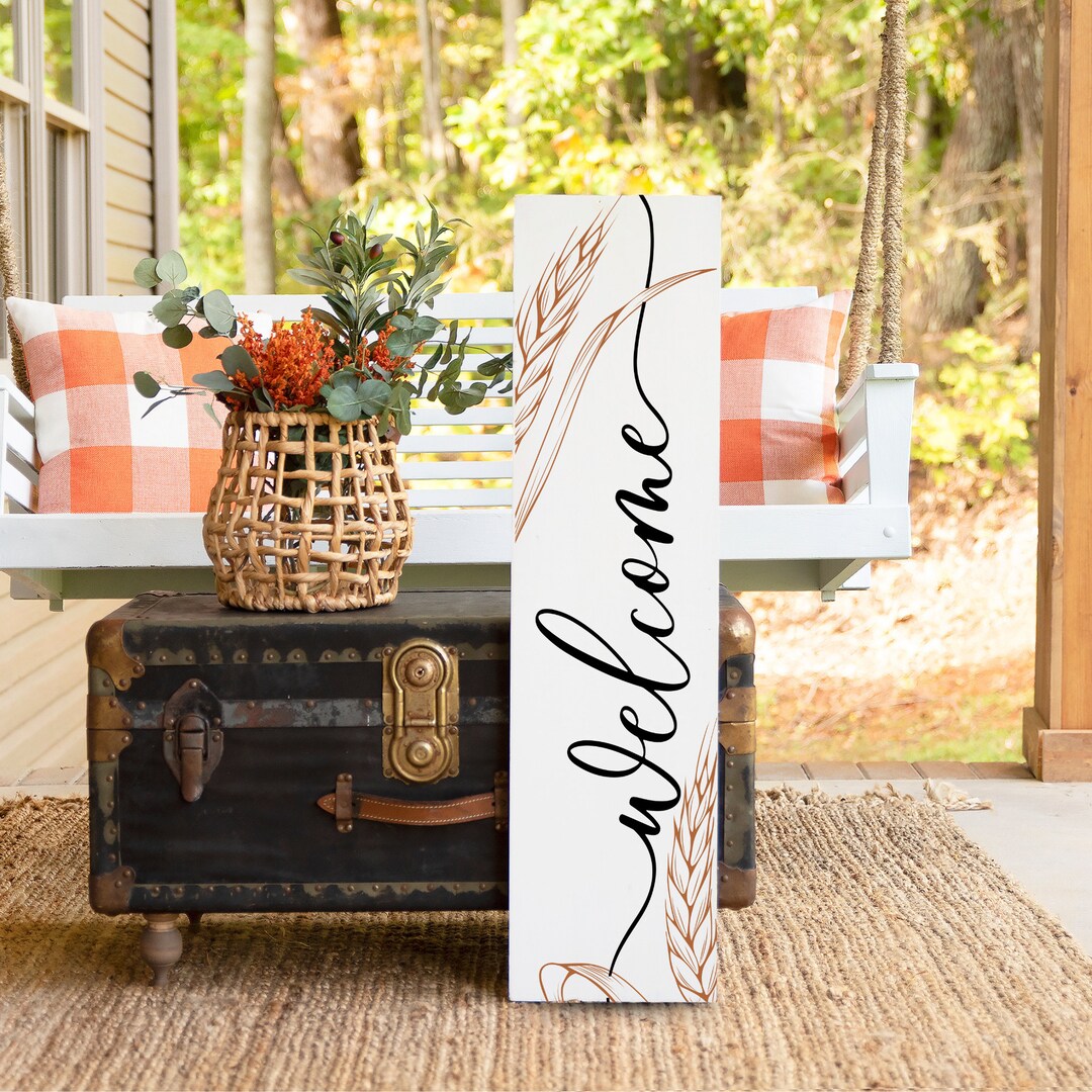Fall Welcome Porch Leaner, Fall Wood Sign, Welcome Sign, Fall Porch ...