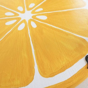 Round Tray With Handles, Lemon Slice Tray, Summer Decor, Serving Tray ...