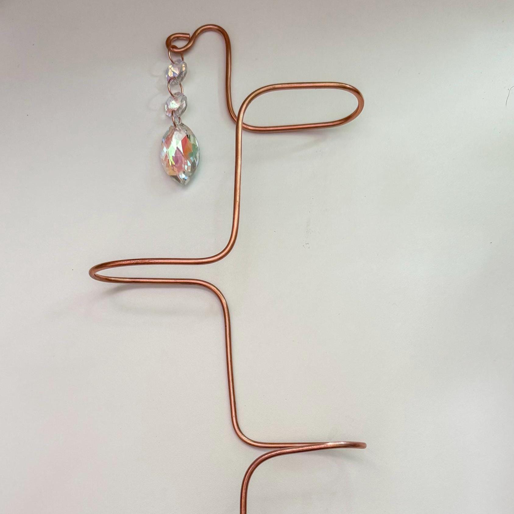 Tall Plant Support Stake Copper Trellis With Crystal Suncatcher for ...