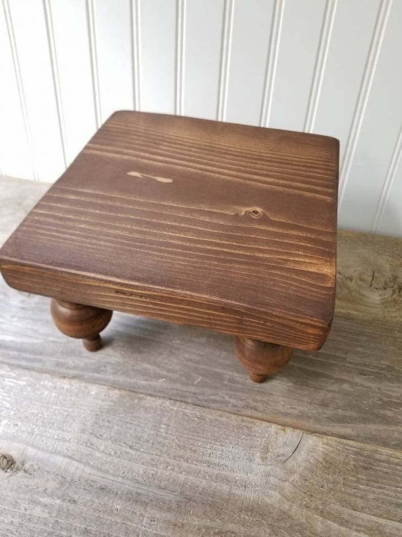 Footed Wood Tray Farmhouse Pedestal Tray Riser Kitchen Counter | Etsy