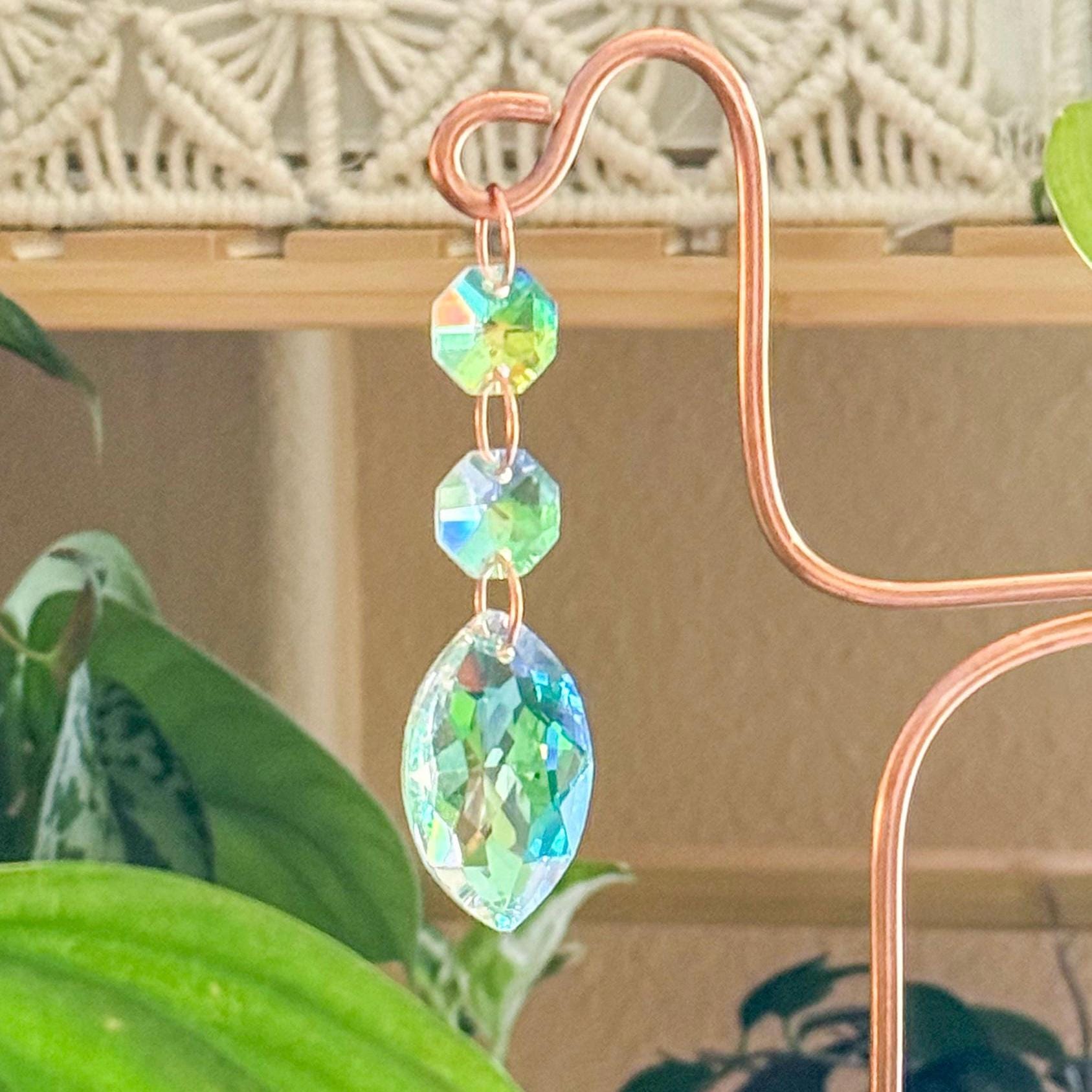 Tall Plant Support Stake Copper Trellis With Crystal Suncatcher for ...