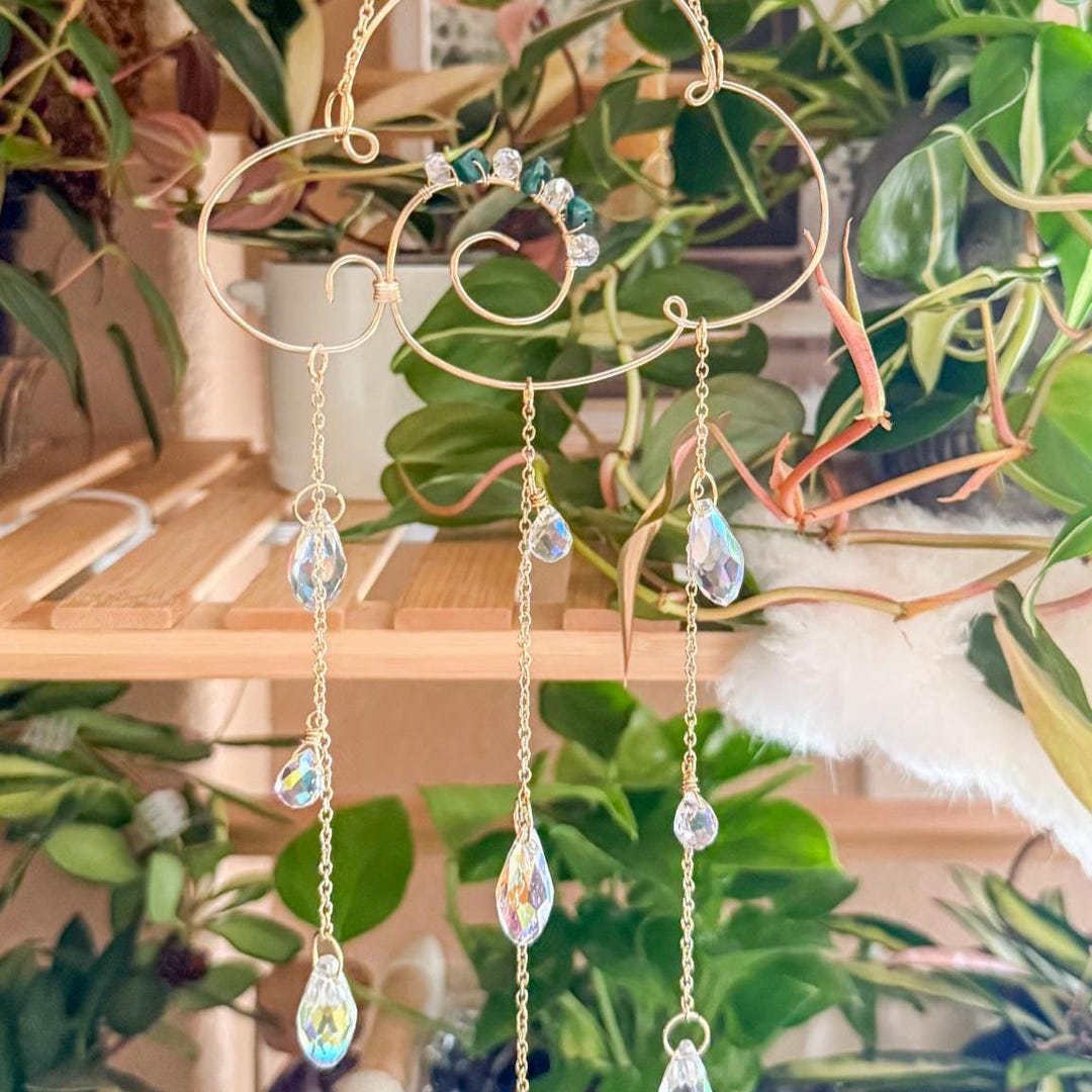 Crystal Raindrop Cloud Suncatcher: Custom Gemstone Window Ornament - Etsy