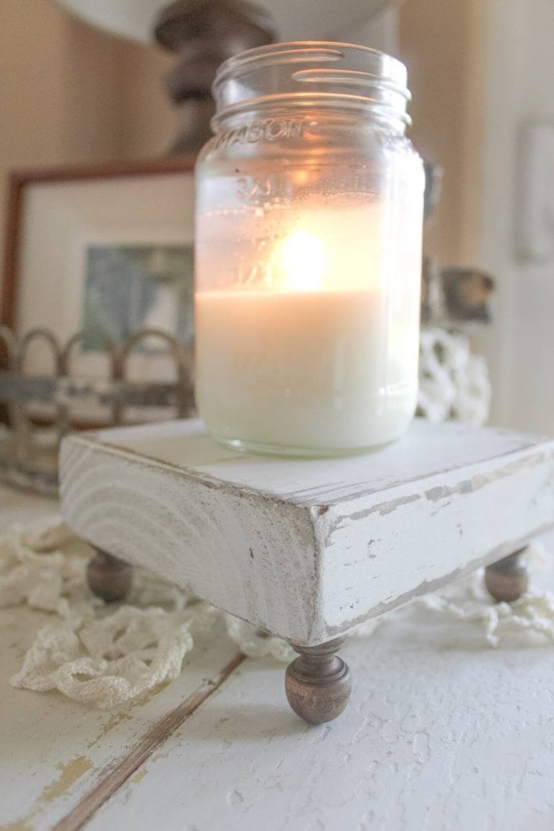 Wood Pedestal Riser Mini Wood Riser Candle Tray - Etsy
