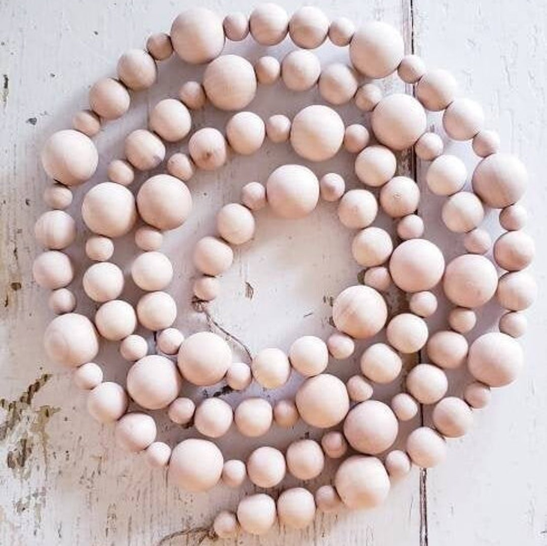 Wood Bead Garland for Christmas Tree Banister or Mantel - Etsy